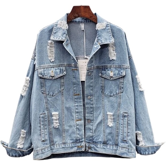 Jackets & Coats | Women Denim Jacket Spring Flower Print Xl | Poshmark